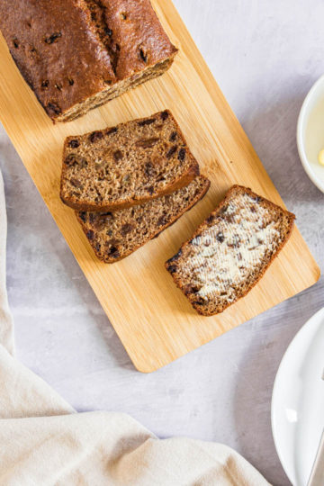 All Bran Fruit Loaf - Easy One-Bowl Recipe - Crumbs and Corkscrews