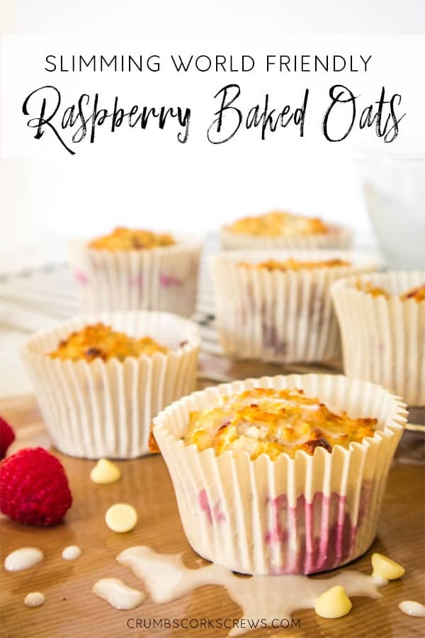 Easy Raspberry Baked Oats Muffins - Crumbs & Corkscrews