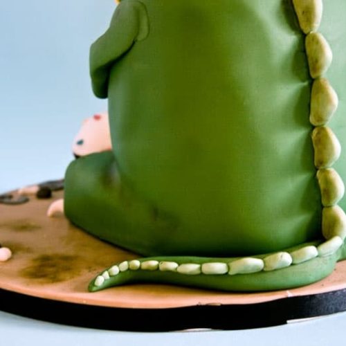 Cake-O-Saurus Dinosaur Cake Tutorial - Crumbs and Corkscrews