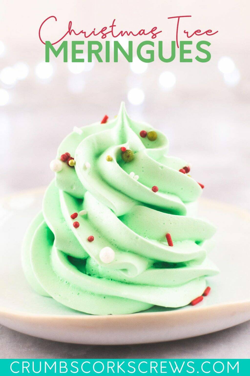 Christmas Tree Meringues - Crumbs and Corkscrews